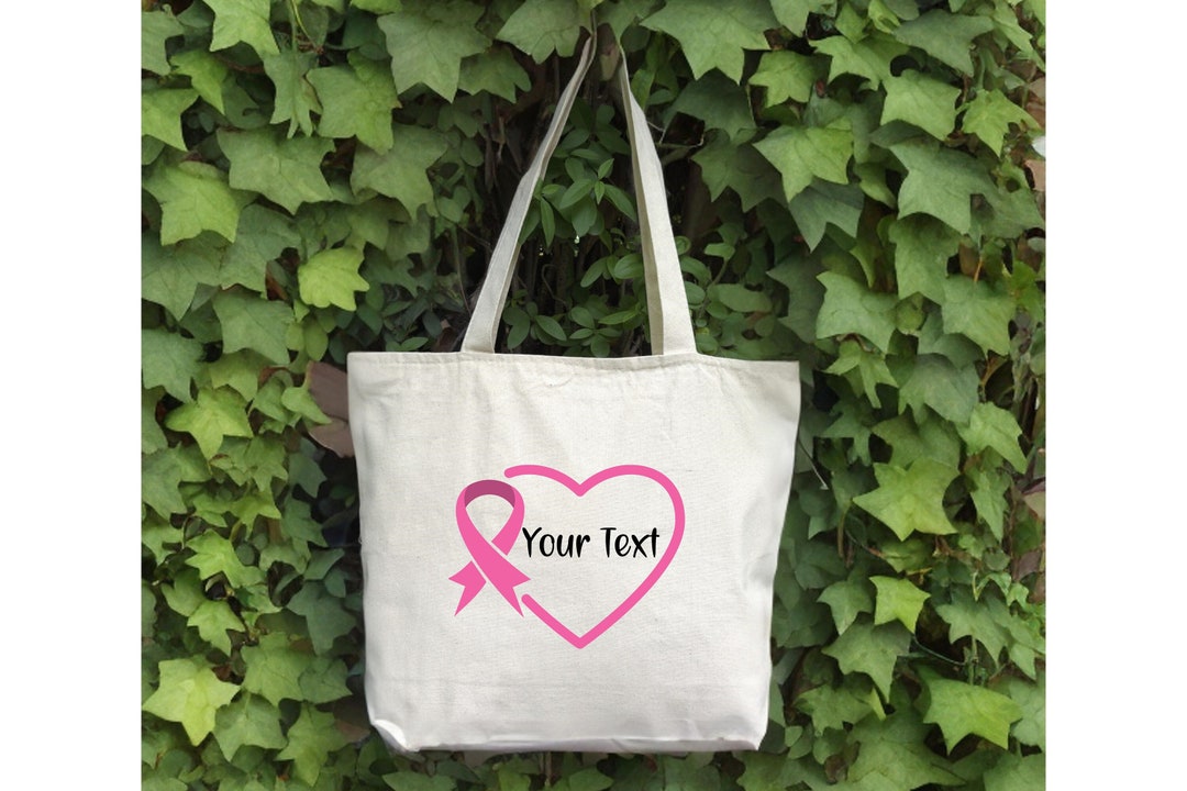 Warriors Wear Pink Tote Bag, Canvas Bag, Breast Cancer Tote Bag, Pink ...