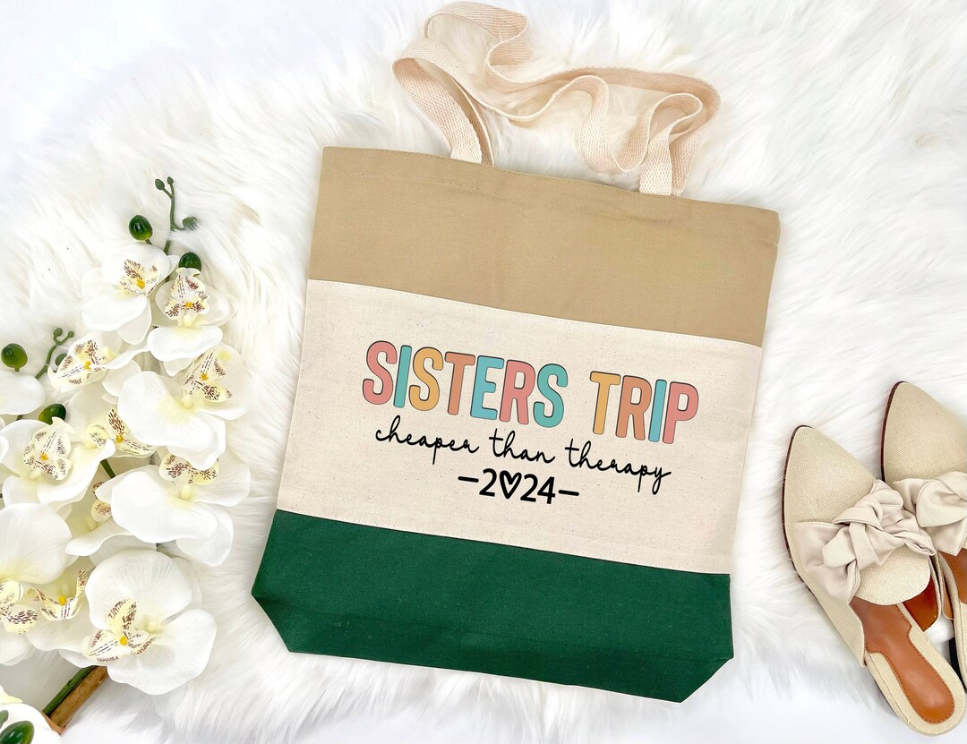 Sisters Trip 2024 Canvas Tote Bag, Vacation Sisters Gift, Sister Travel ...
