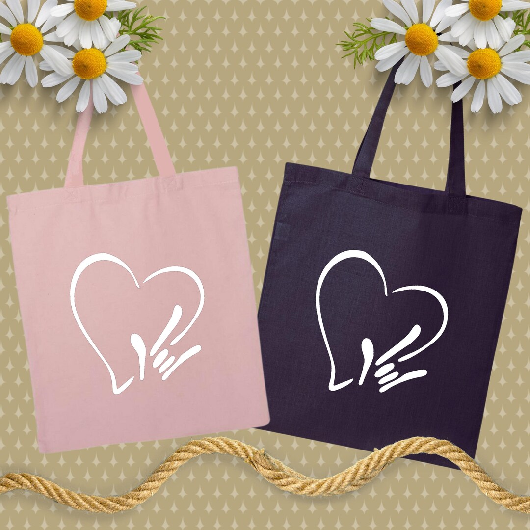 Sign Language I Love You Heart Bag, Love Tote Bag, American Sign ...