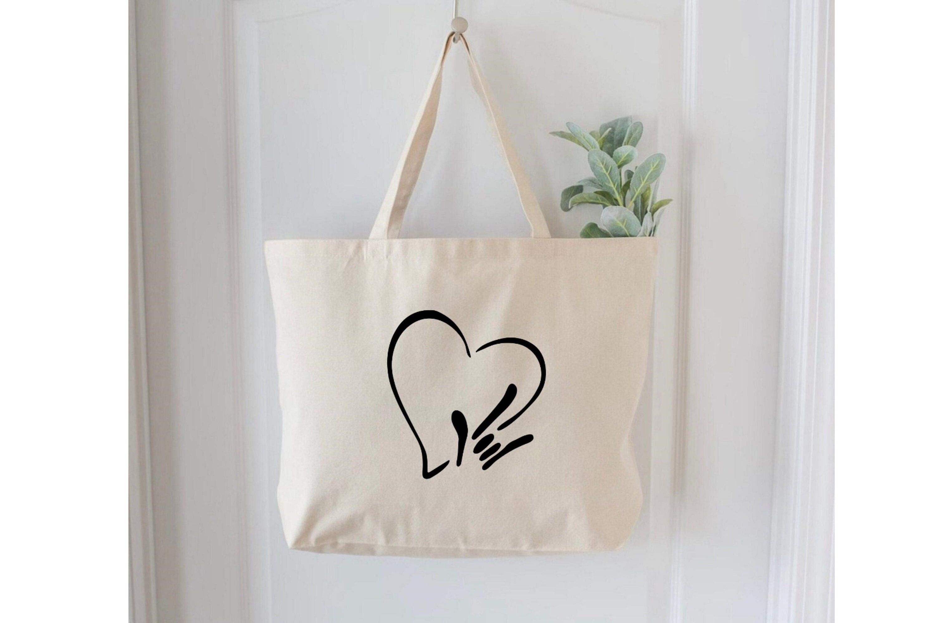 Sign Language I Love You Heart Bag, Love Tote Bag, American Sign ...