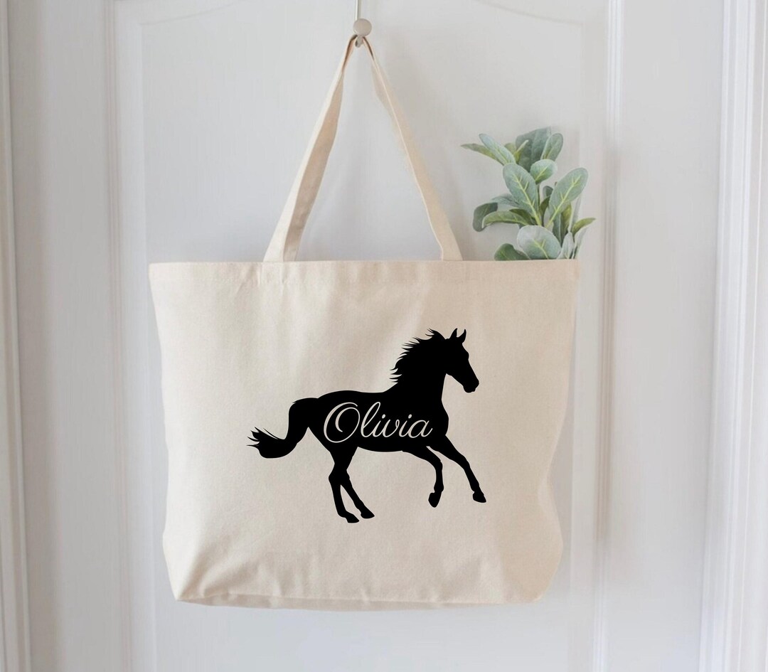 Personalized Horse Tote Bag, Horse Bag, Custom Horse Name Bag ...