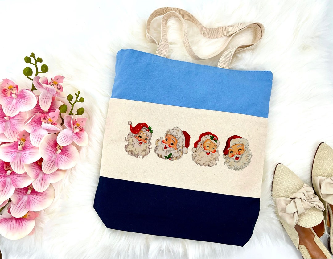 Vintage Santa Tote Bag Retro Christmas Tote Bag Santa Tote - Etsy