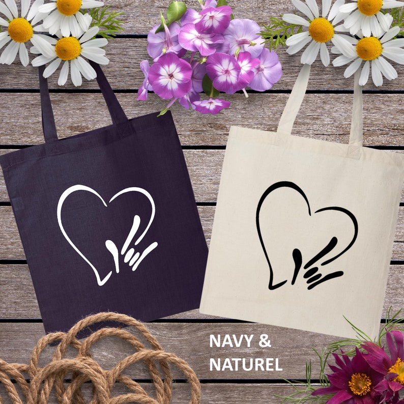 Sign Language I Love You Heart Bag Love Tote Bag American - Etsy