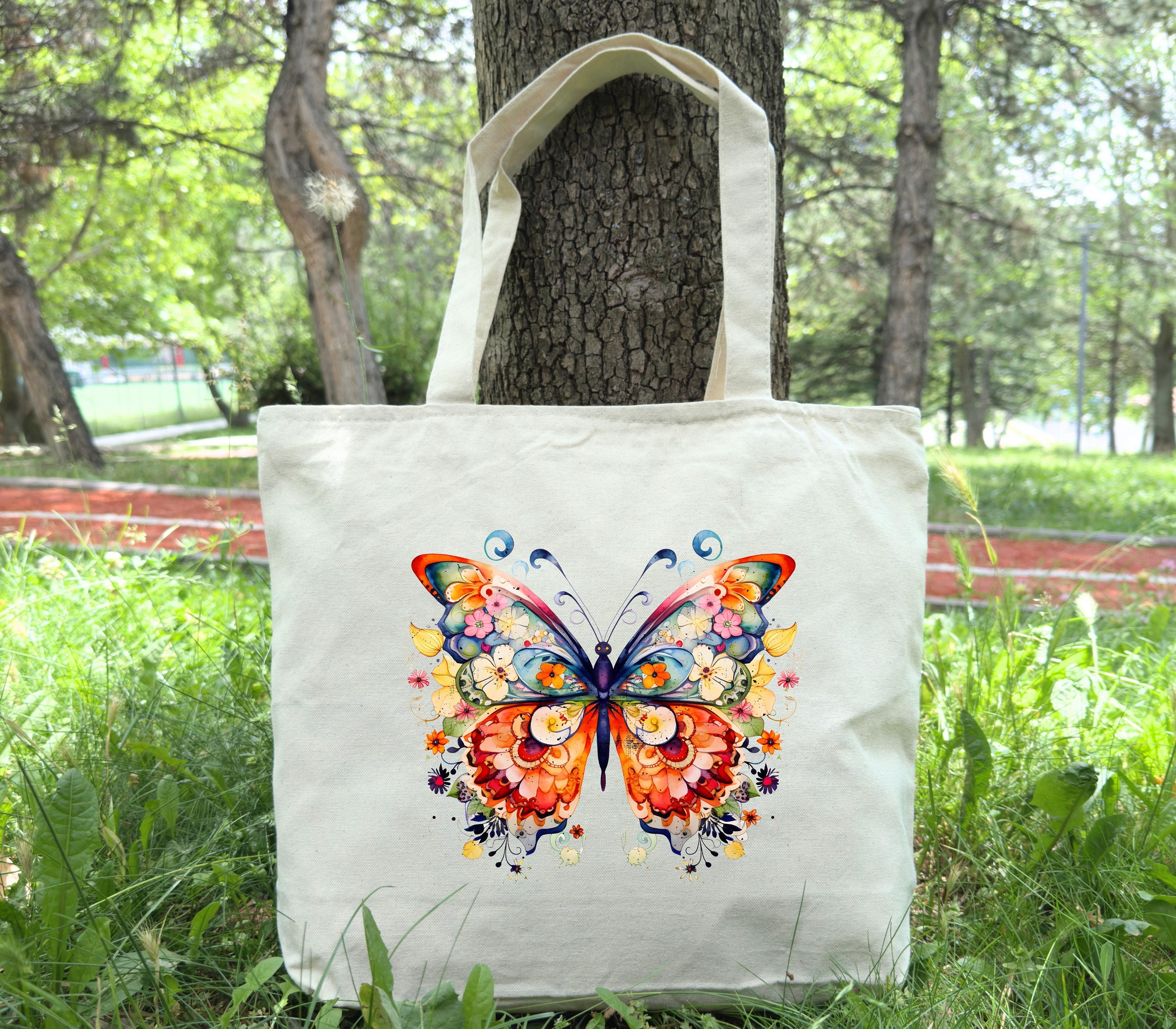 Butterfly Lover Tote Bag, Butterfly Gift Bag, Butterfly Bags, Aesthetic ...