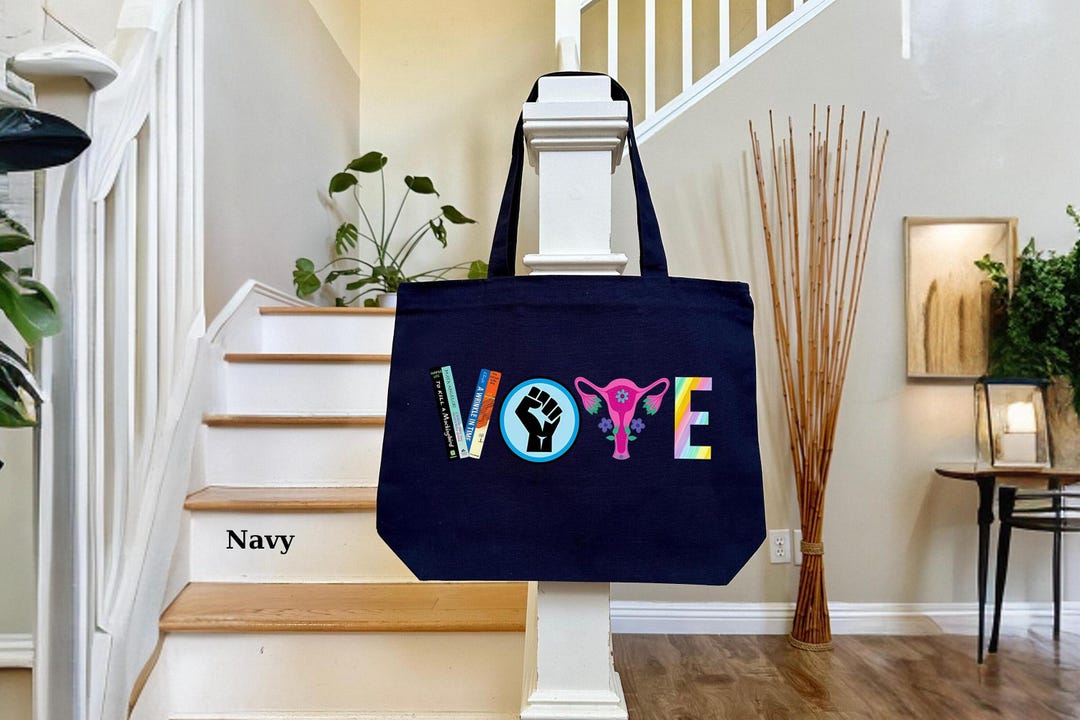 Vote Feminist Canvas Tote Bag, Canvas Tote for Girl Power, Women's ...