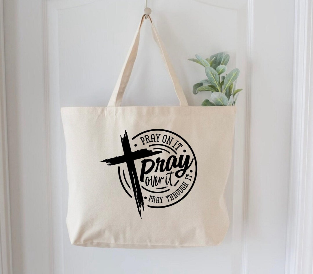 Christian Tote Bag, Pray Christian Bag, Christian Gift, Religious Tote ...