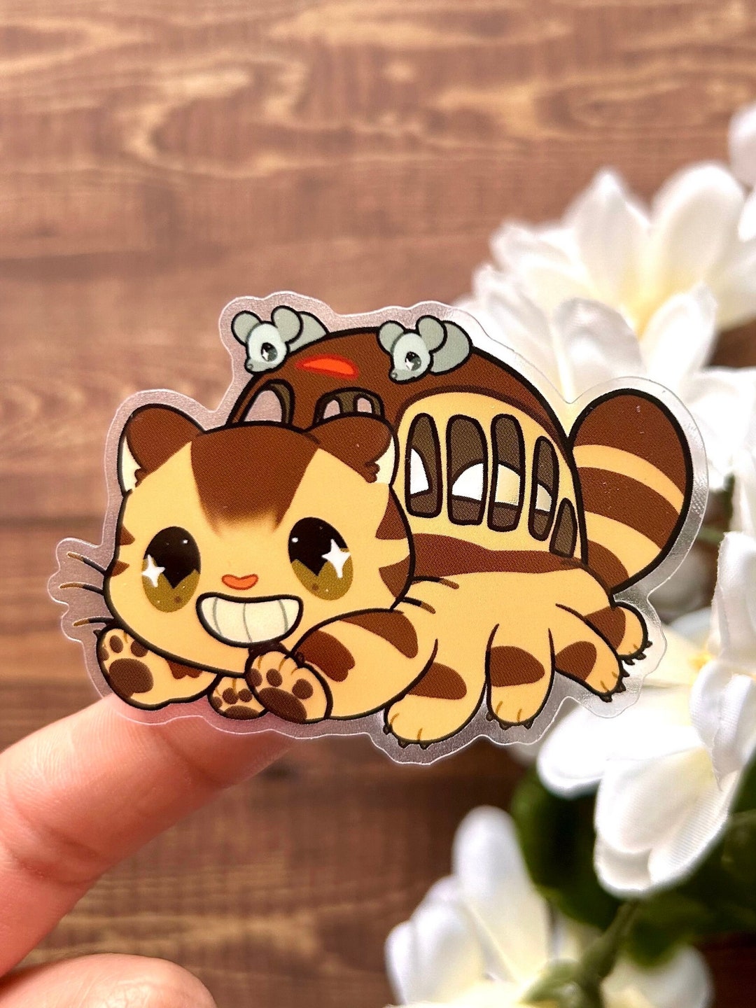 Catbus Clear Sticker | Vinyl Decal Laptop Waterbottle Waterproof ...