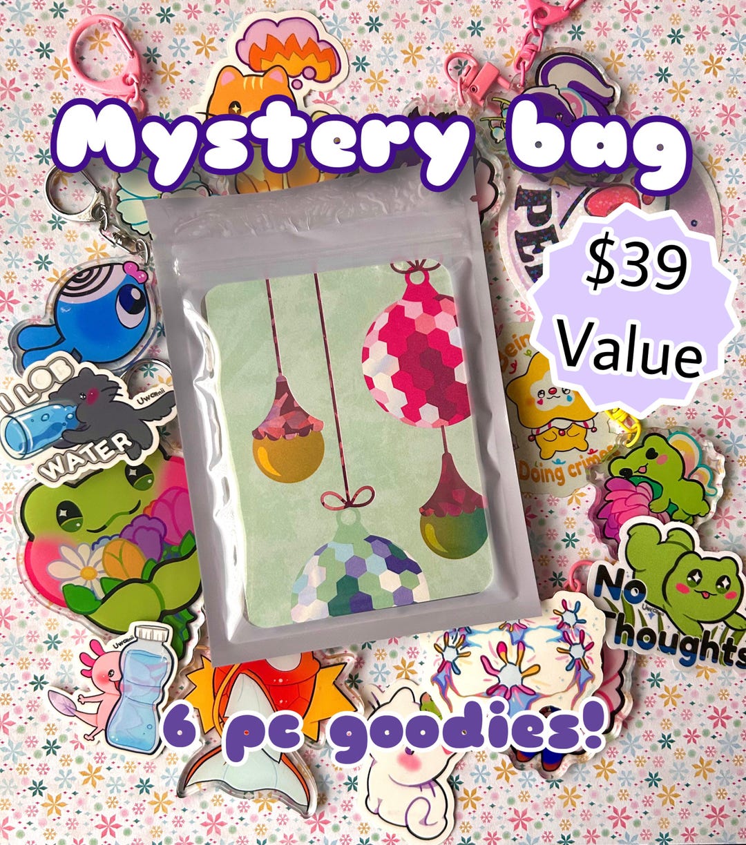 Mystery Goodies Bag | Grab Keychains Stickers Meme Kawaii Cute Frog Cat ...