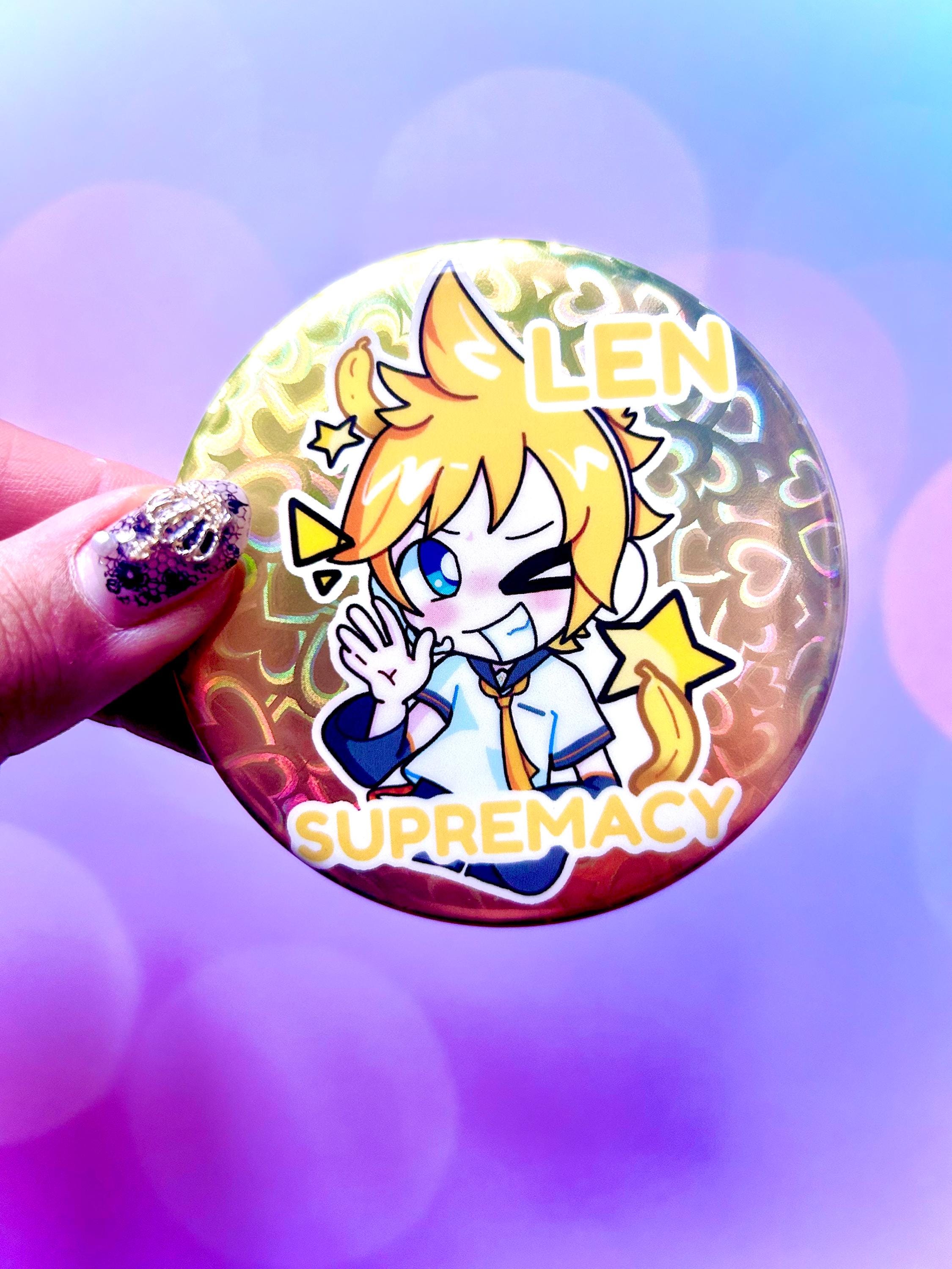 Miku Supremacy Holographic Pin Button | Anime Heart Teto Meme Funny ...