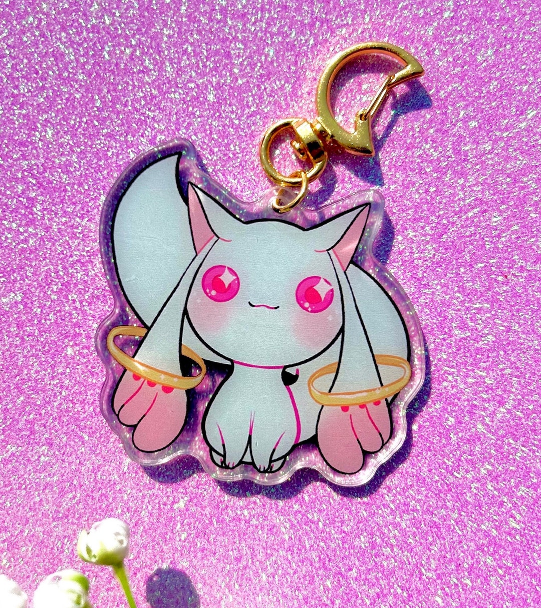 Kyubey Keychain | Cute Kawaii Anime Chibi Evil Gift Madoka Magica ...