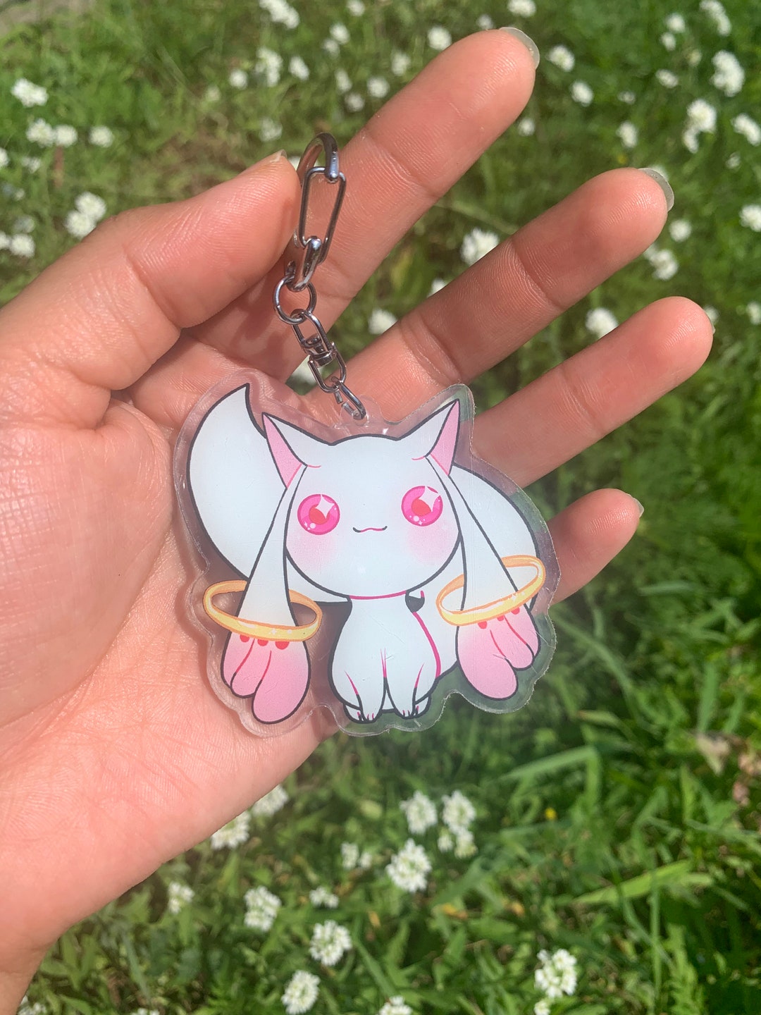 Kyubey Keychain Cute Kawaii Anime Chibi Evil Gift Madoka - Etsy