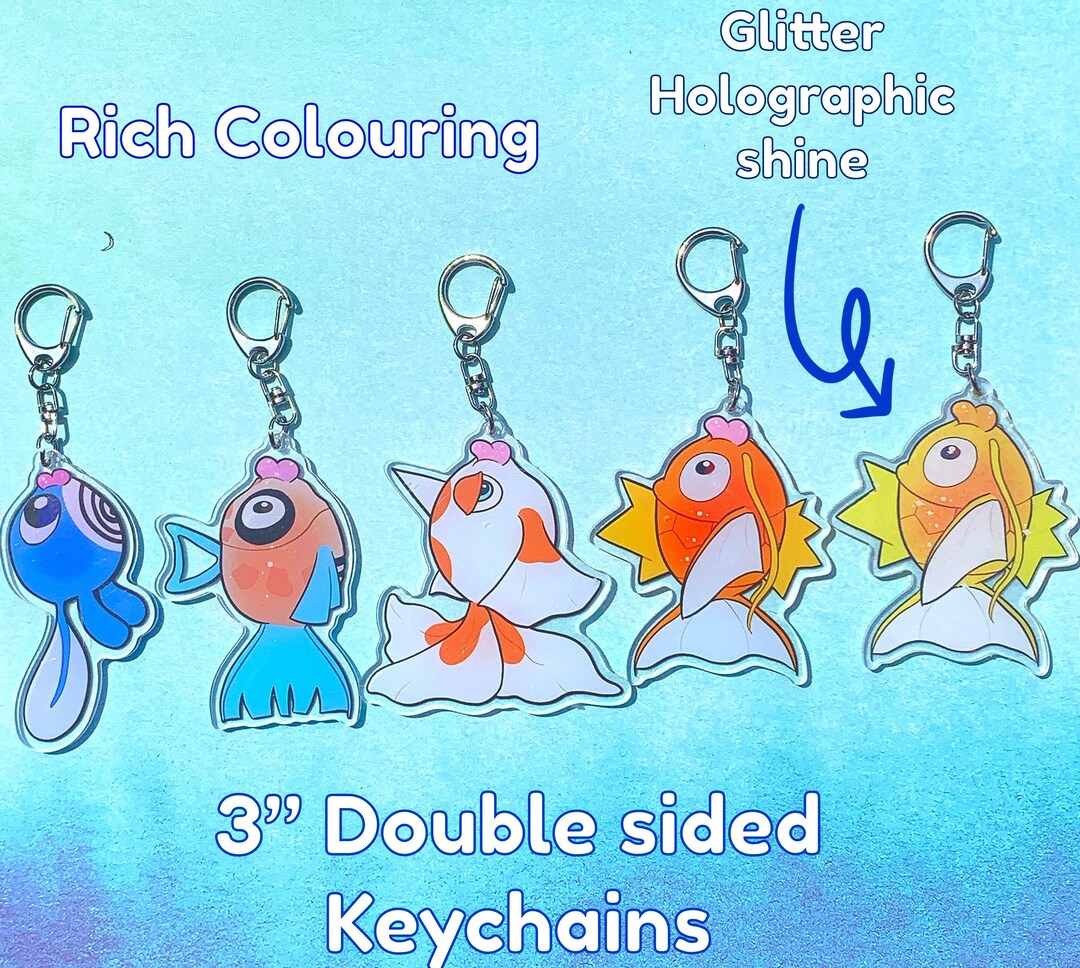 Pkmn Fishing Keychain Series 1 | Cute Funny Magikarp Poliwag Feebas ...
