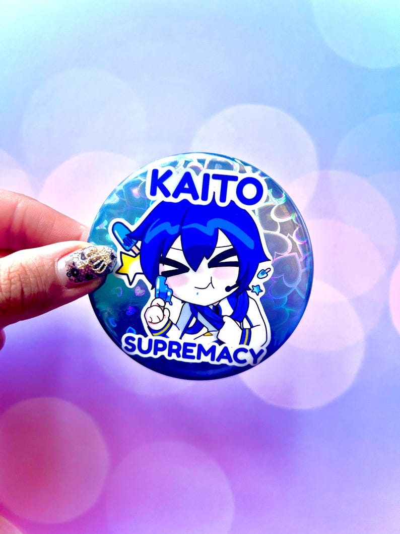 Miku Supremacy Holographic Pin Button | Anime Heart Teto Meme Funny ...