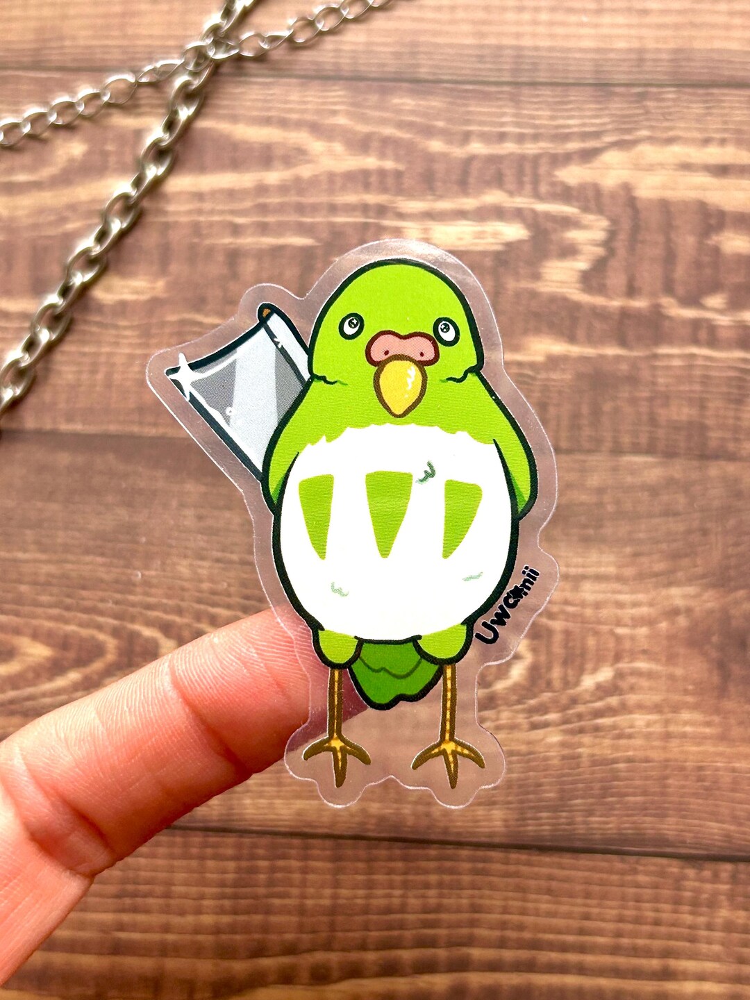 Parakeet Clear Vinyl Sticker | Anime Studio Heron Waterproof Dishwasher ...
