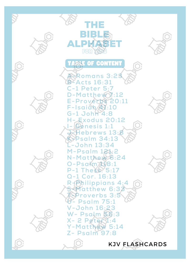 KJV Flashcards: the Bible Alphabet for Kids - Etsy