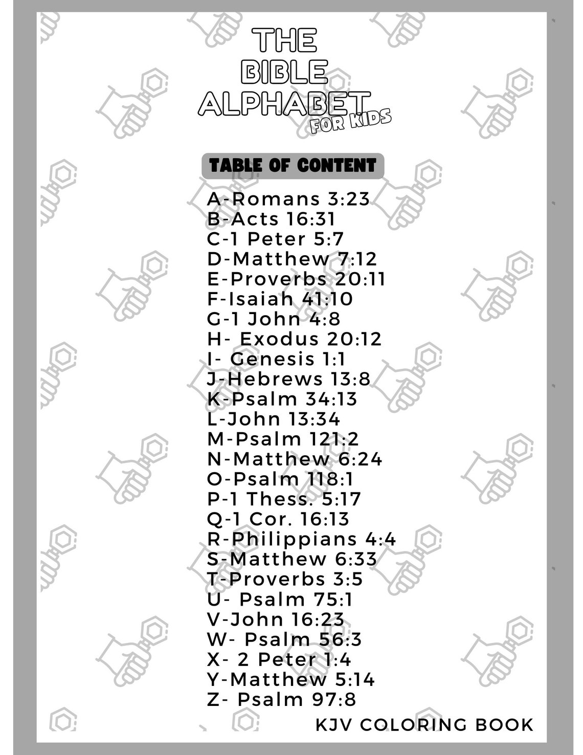 KJV Coloring Book: the Bible Alphabet for Kids - Etsy