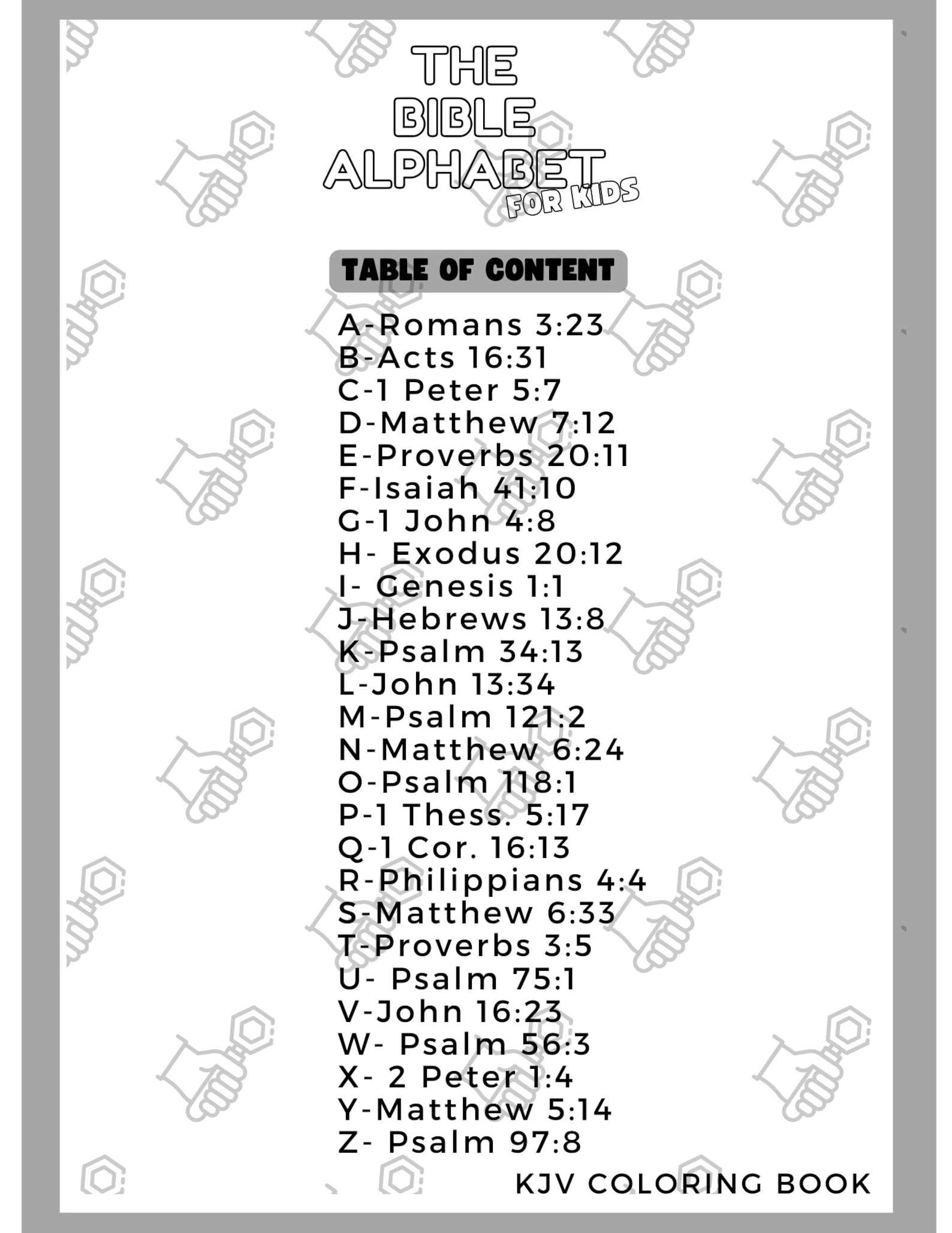 KJV Coloring Book: the Bible Alphabet for Kids - Etsy