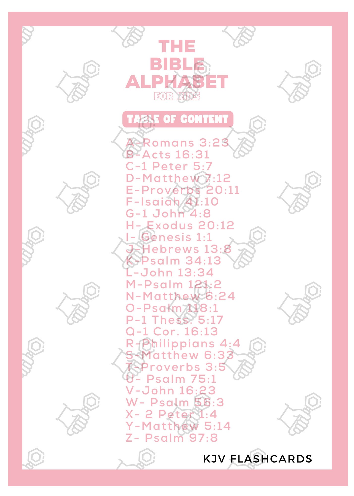 KJV Flashcards: the Bible Alphabet for Kids - Etsy