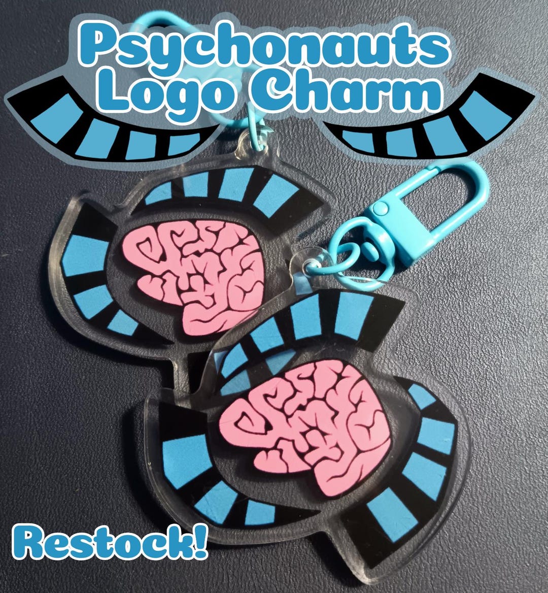 Psychonauts Brain Logo Charm - Fanmade Keychain - Etsy