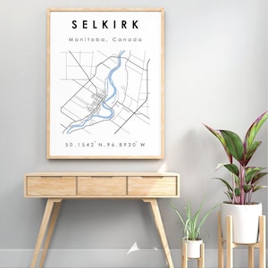Selkirk MB Map | Selkirk Manitoba Digital Map | Minimalistic Digital ...