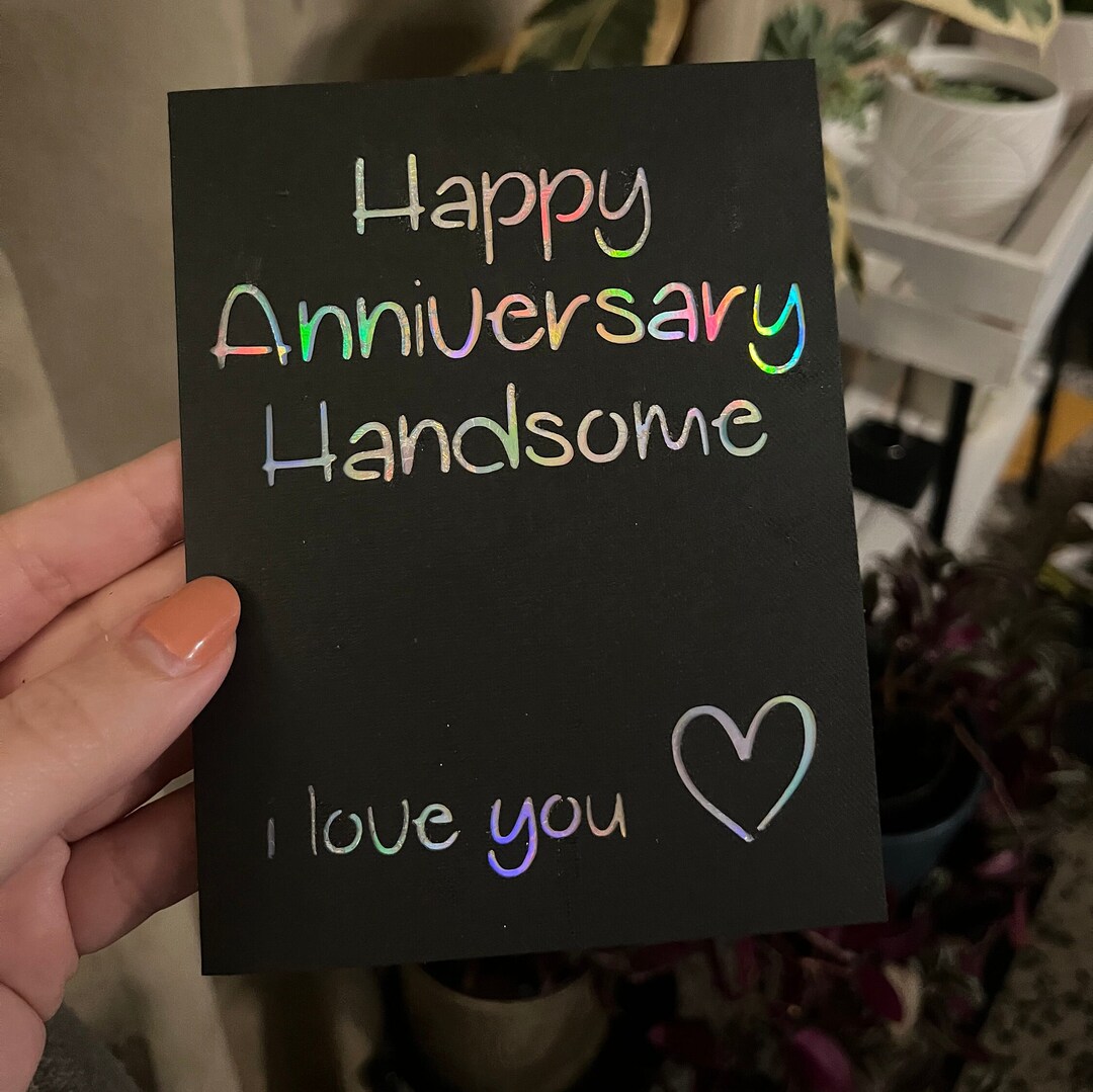 Anniversary Card for Him Happy Anniversary Handsome Card for Him ...