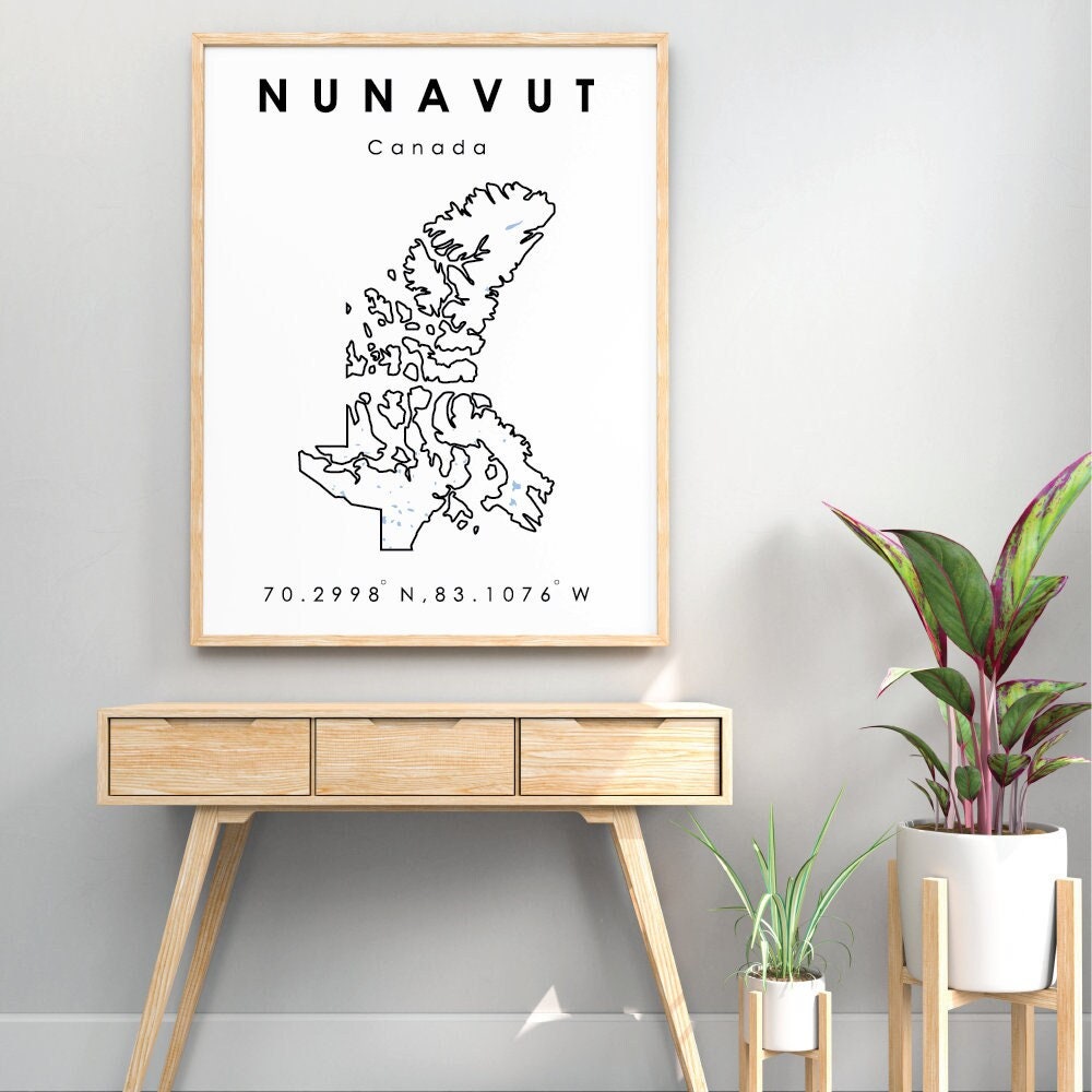Nunavut Map | Nunavut Digital Map | Minimalistic Digital Map ...