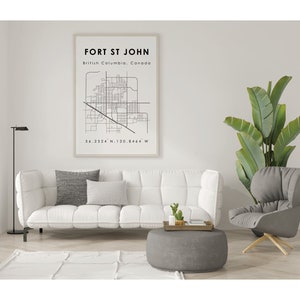 Fort St John BC Map | Fort St John British Columbia Digital Map ...