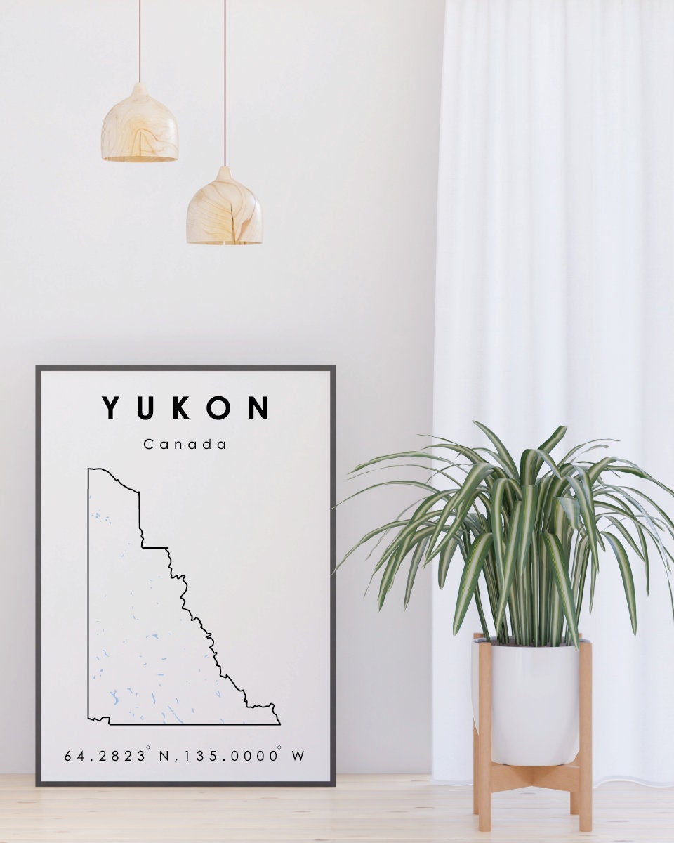 Yukon Map | Yukon Digital Map | Minimalistic Digital Map | Printable ...
