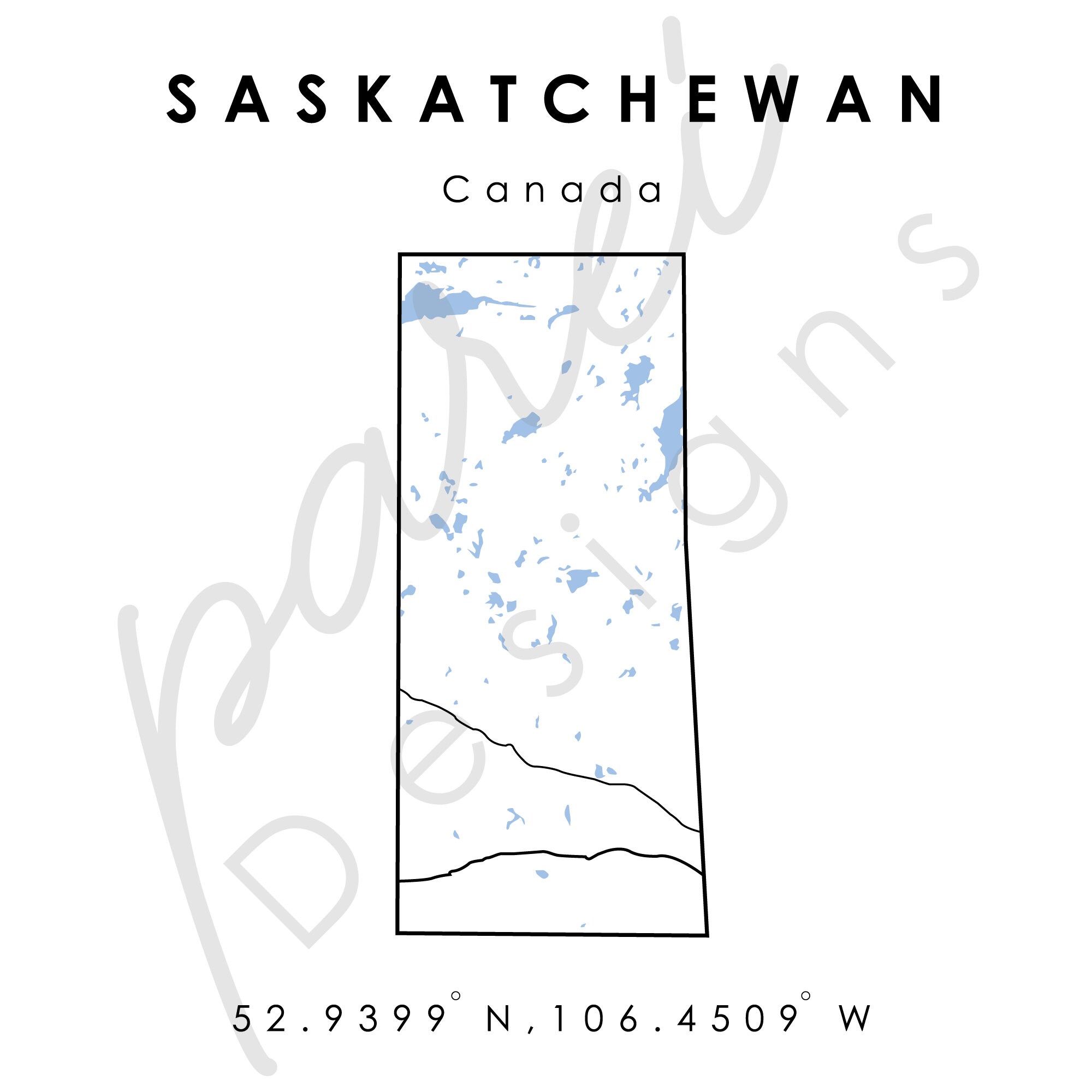 Saskatchewan Map Art Print | Minimalist SK Map (digital Download ...