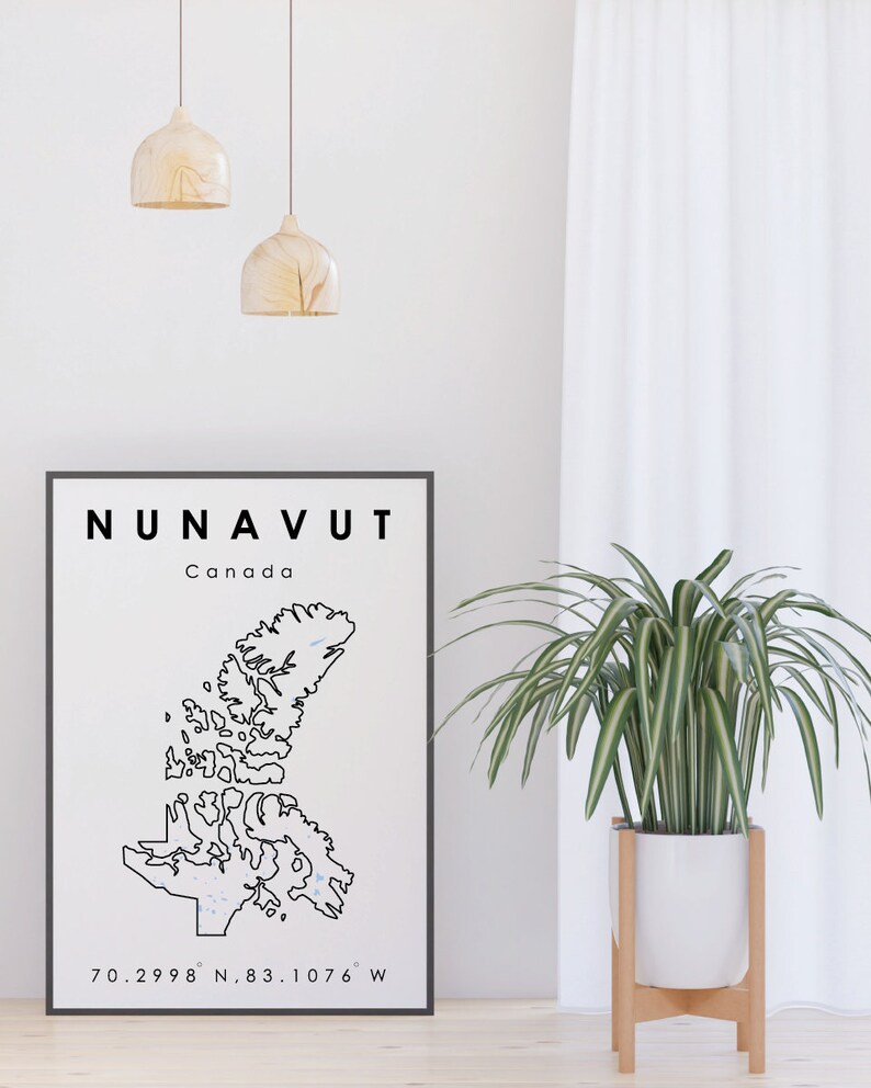 Nunavut Map | Nunavut Digital Map | Minimalistic Digital Map ...