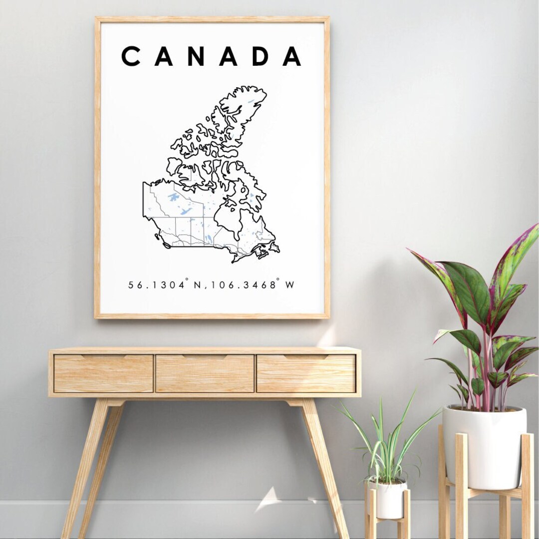 Canada Map | Canada Digital Map | Minimalistic Digital Map | Printable ...