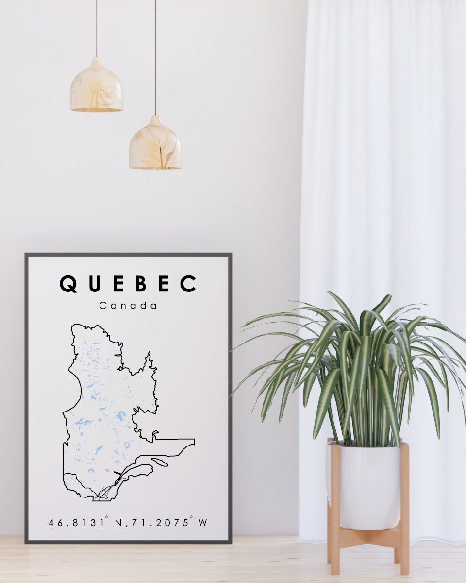 Quebec Map Quebec Digital Map Minimalistic Digital Map Printable Map ...