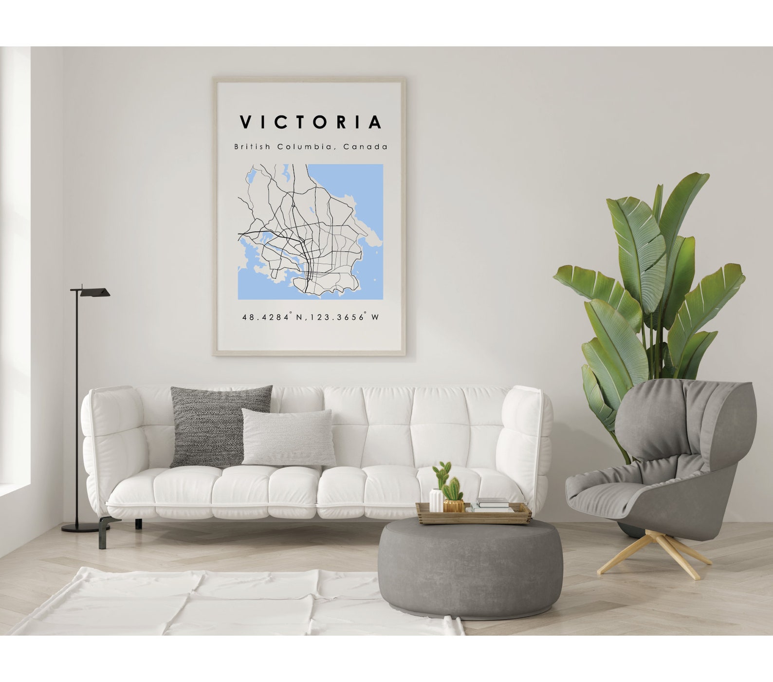Victoria BC Map | Victoria British Columbia Digital Map | Minimalistic ...