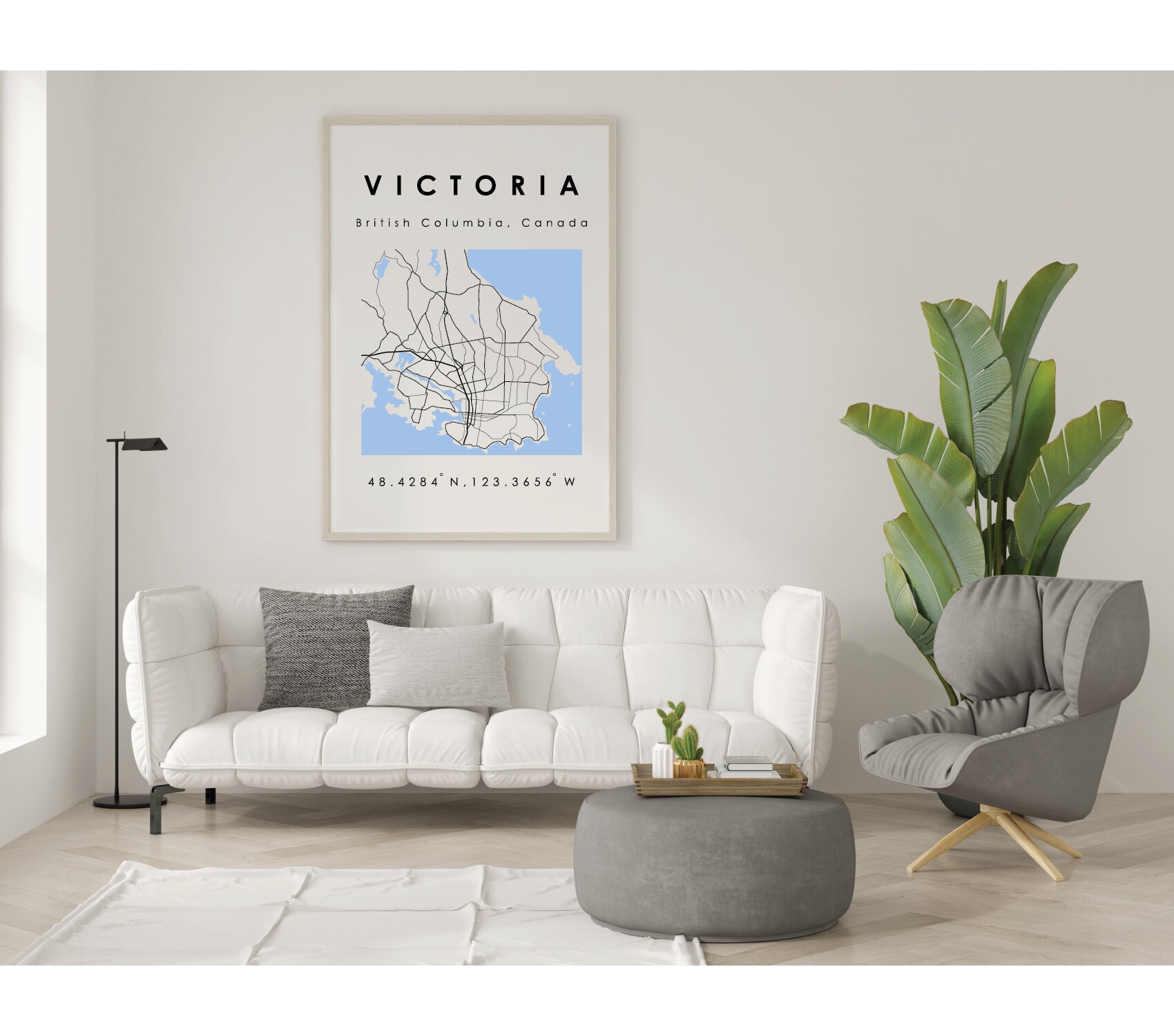 Victoria BC Map | Victoria British Columbia Digital Map | Minimalistic ...