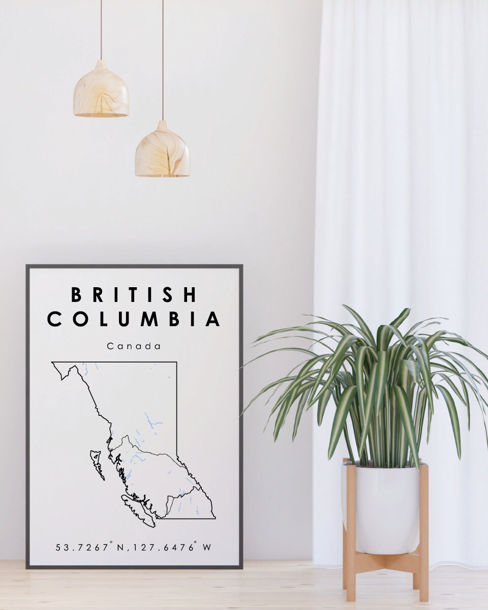 British Columbia Map | British Columbia Digital Map | Minimalistic ...
