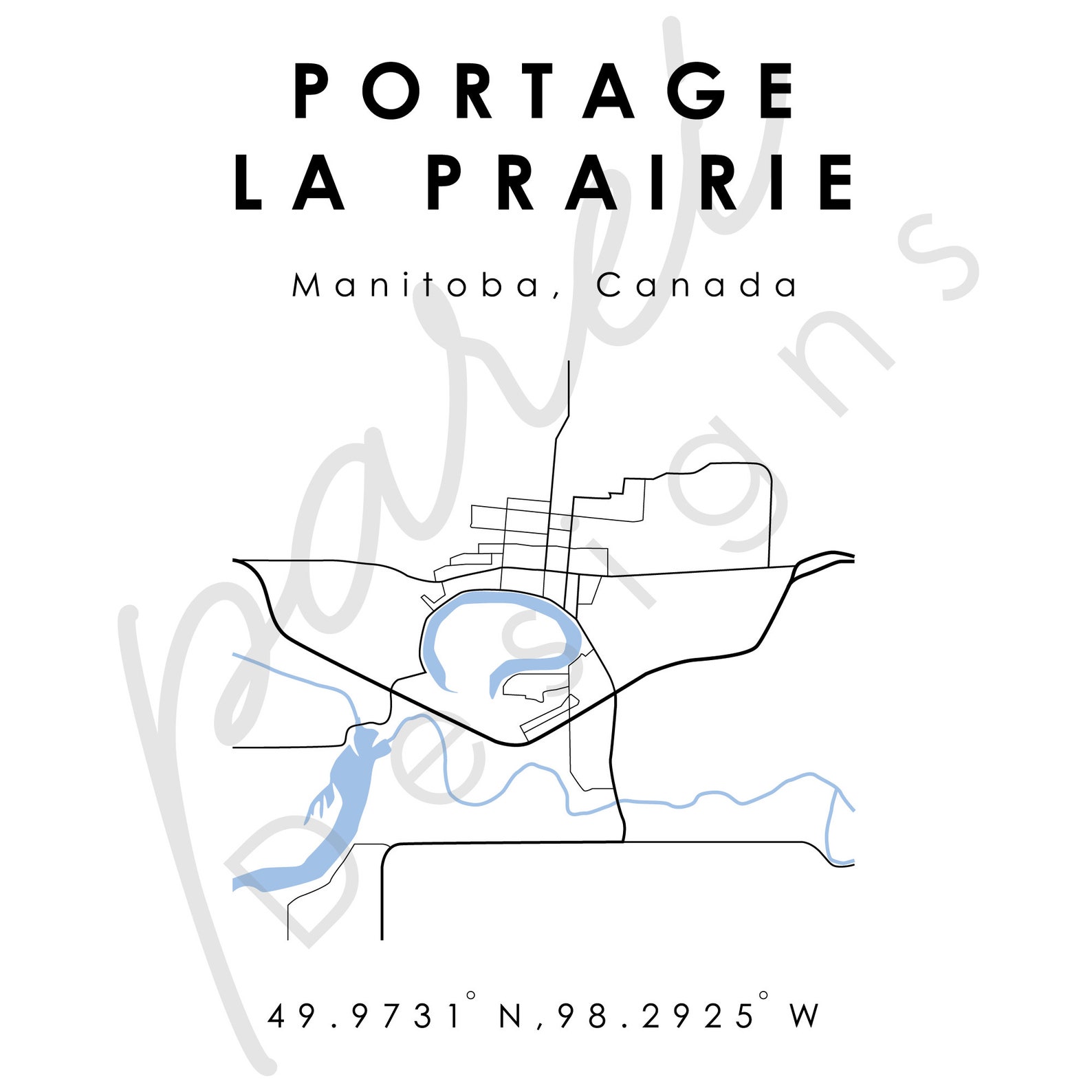 Portage La Prairie MB Map | Portage La Prairie Manitoba Digital Map ...