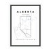 Alberta Map | Alberta Digital Map | Minimalistic Digital Map ...