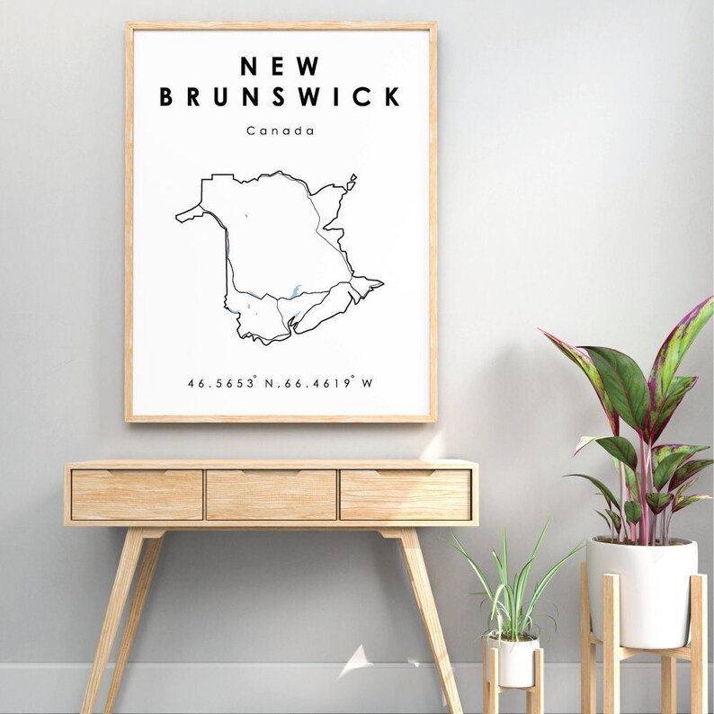 New Brunswick Map | New Brunswick Digital Map | Minimalistic Digital ...