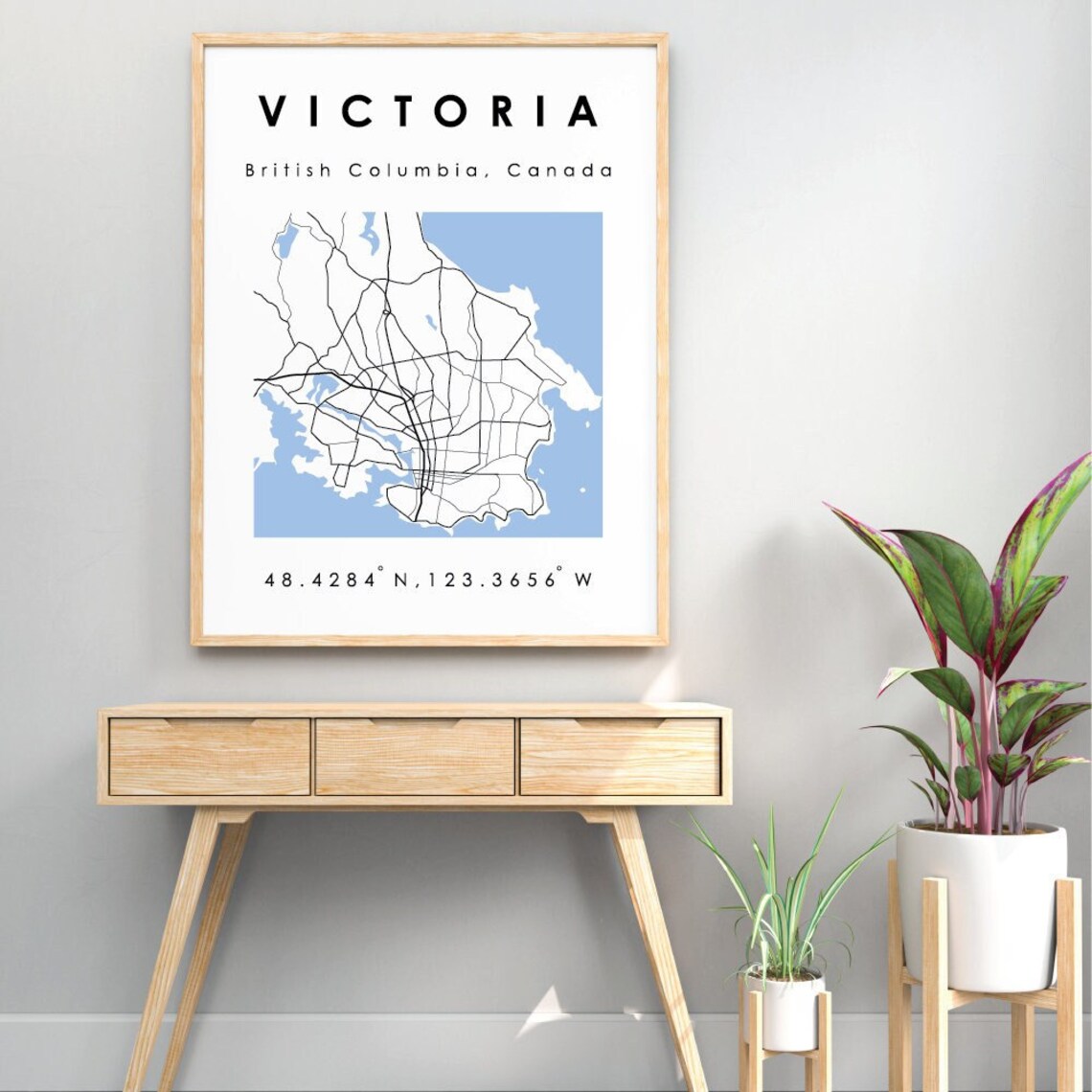 Victoria BC Map | Victoria British Columbia Digital Map | Minimalistic ...
