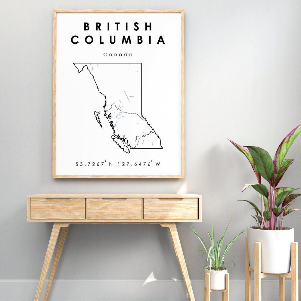 British Columbia Map | British Columbia Digital Map | Minimalistic ...