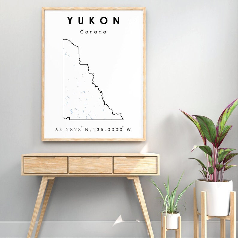 Yukon Map | Yukon Digital Map | Minimalistic Digital Map | Printable ...