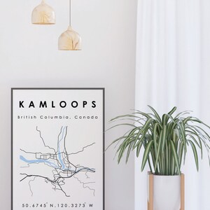 Kamloops BC Map | Kamloops British Columbia Digital Map | Minimalistic ...