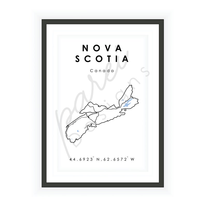 Nova Scotia Map | Nova Scotia Digital Map | Minimalistic Digital Map ...
