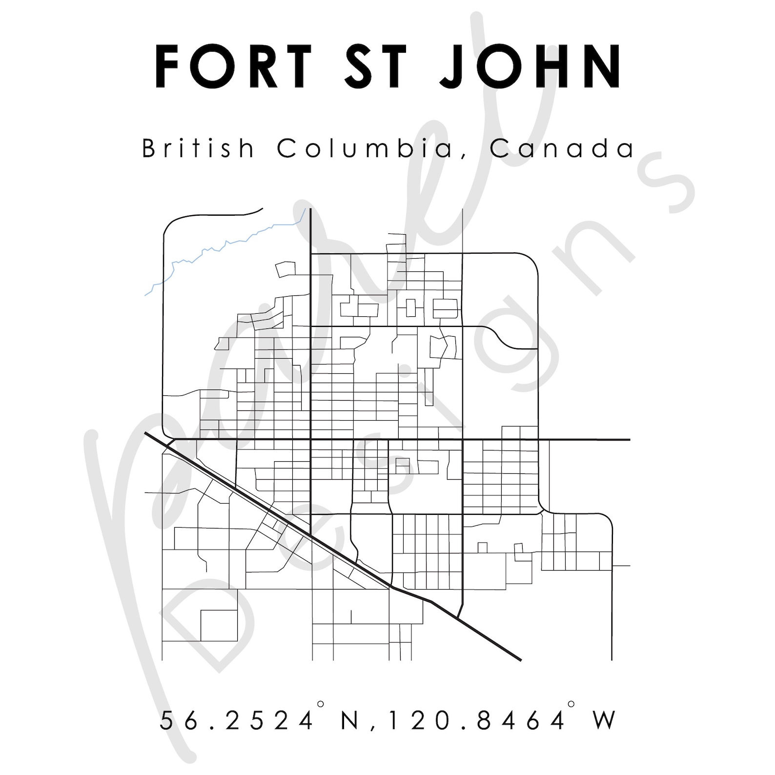 Fort St John BC Map | Fort St John British Columbia Digital Map ...