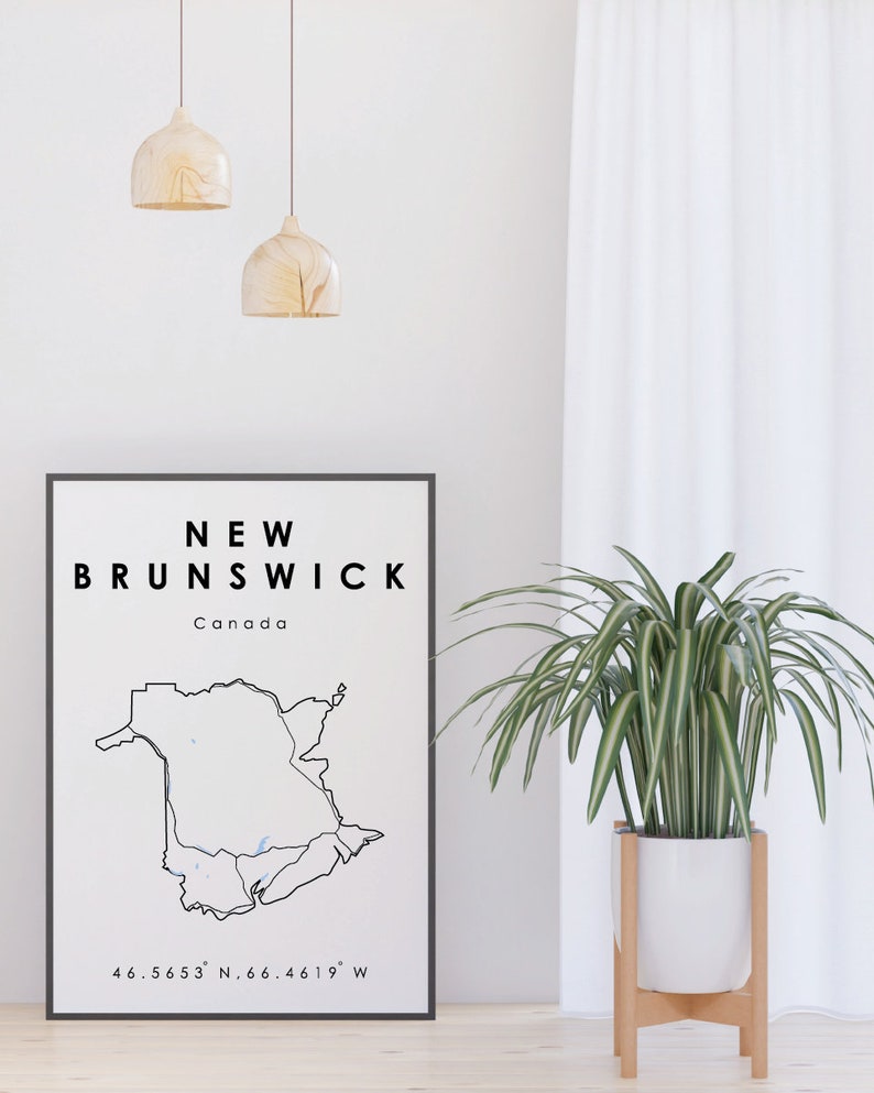 New Brunswick Map | New Brunswick Digital Map | Minimalistic Digital ...
