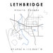 Lethbridge AB Map | Lethbridge Alberta Digital Map | Minimalistic ...