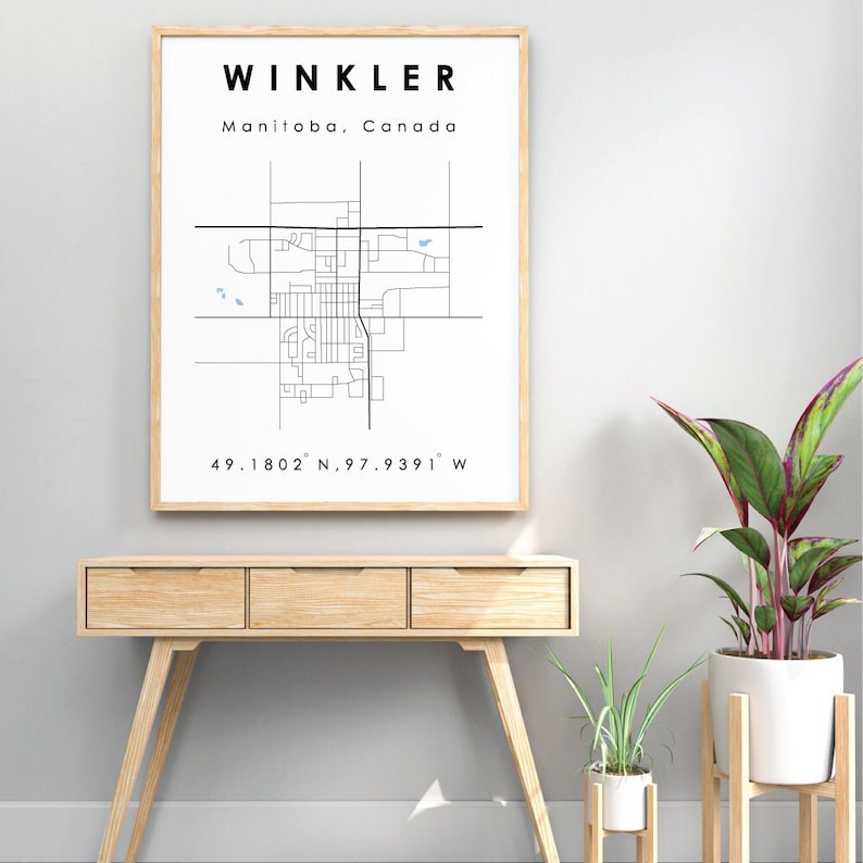 Winkler MB Map | Winkler Manitoba Digital Map | Minimalistic Digital ...