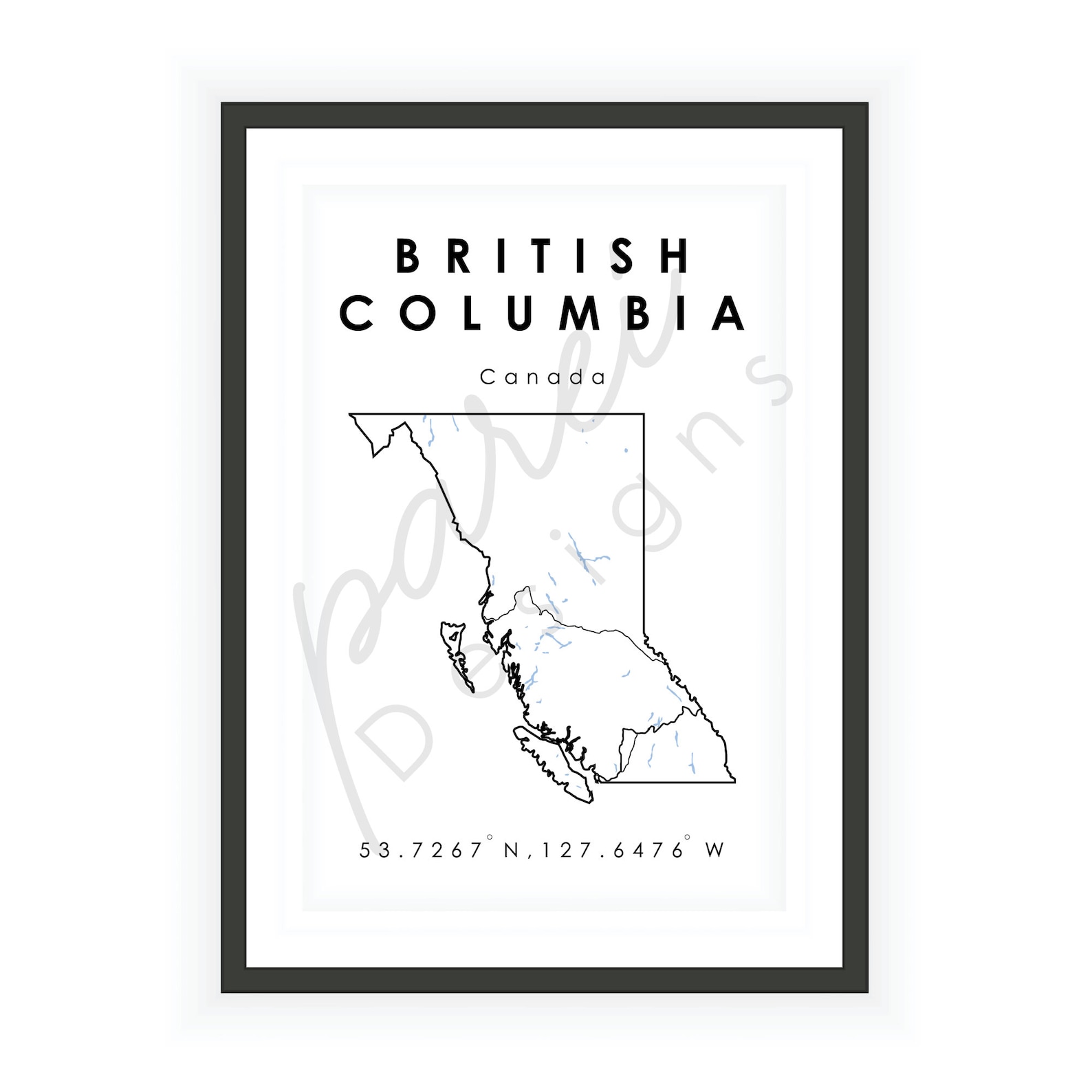 British Columbia Map | British Columbia Digital Map | Minimalistic ...