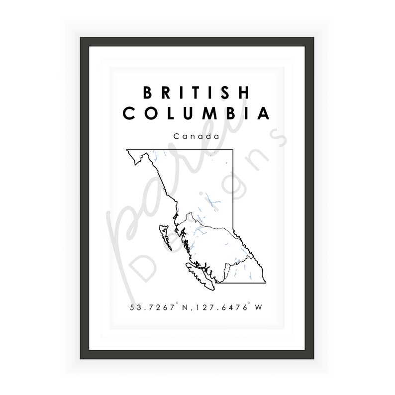 British Columbia Map | British Columbia Digital Map | Minimalistic ...