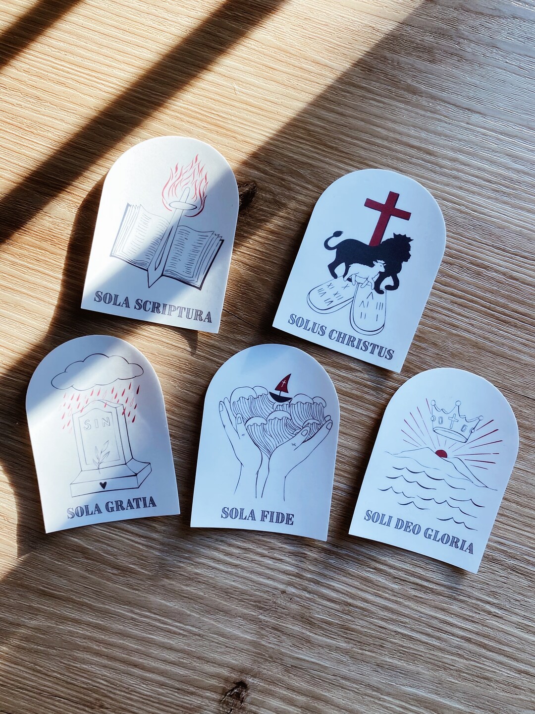 5 Solas Sticker Set - 2.25x3 Inch Waterproof Sticker (decal) for Your ...